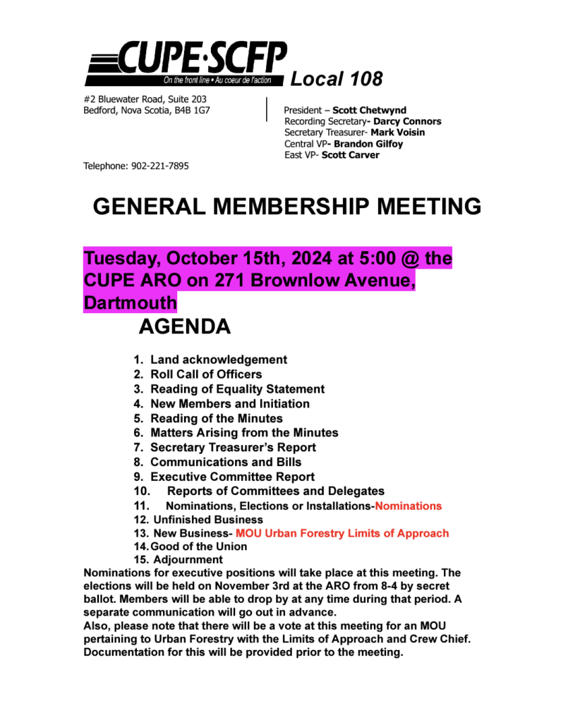 CUPE 108 – Halifax Civic Workers' Union